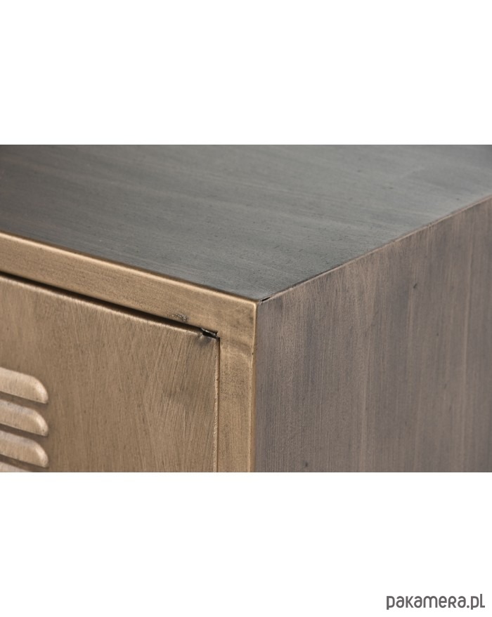 Komoda Metalowa Komoda Mosiężno Złota Loft 3681793 - Pakamera.pl