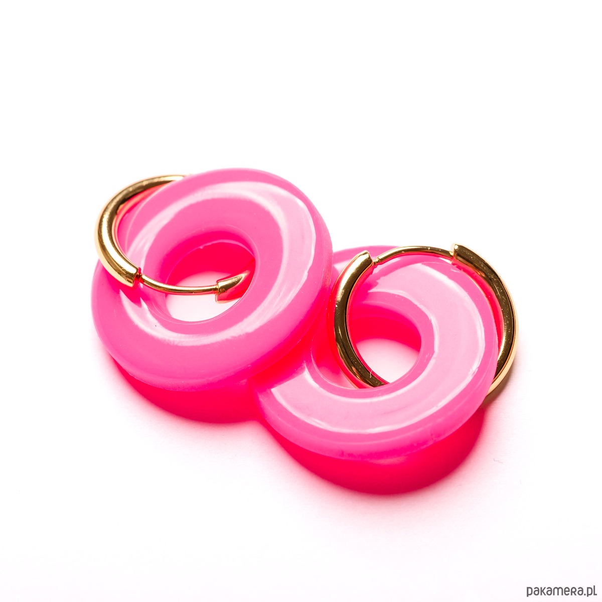 NEONKI 2.0 - lekkie wiszące kolczyki koła (handmade z gliny polimerowej ...