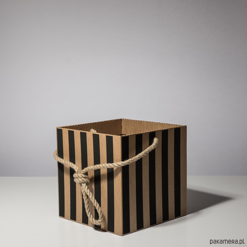 Bag Box Torba tekturowa 22x22x22 cm pasy czarne - Pakamera.pl
