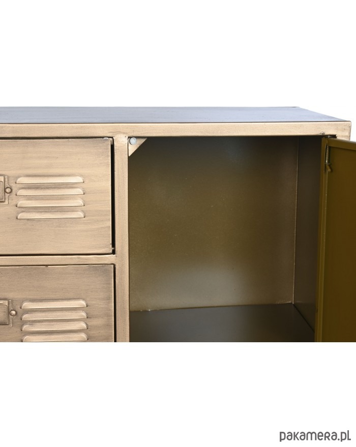 Komoda Metalowa Komoda Mosiężno Złota Loft 3681793 - Pakamera.pl
