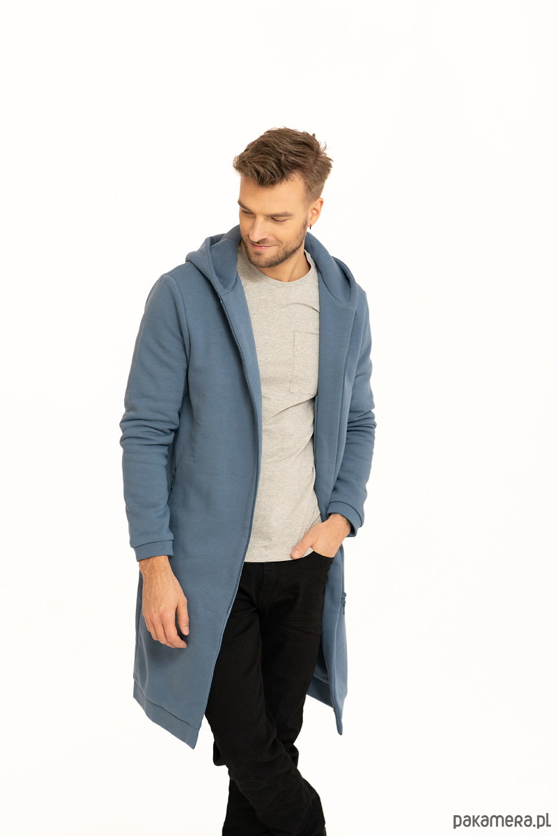 Płaszczobluza Męska Niebieski Denim - Rozmiar: - Pakamera.pl