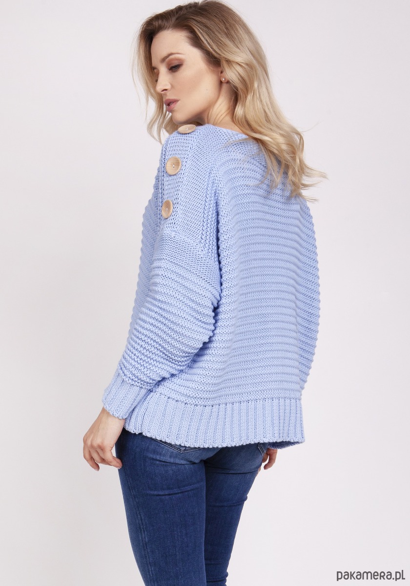 Bawełniany sweter - SWE223 błękit MKM - Pakamera.pl