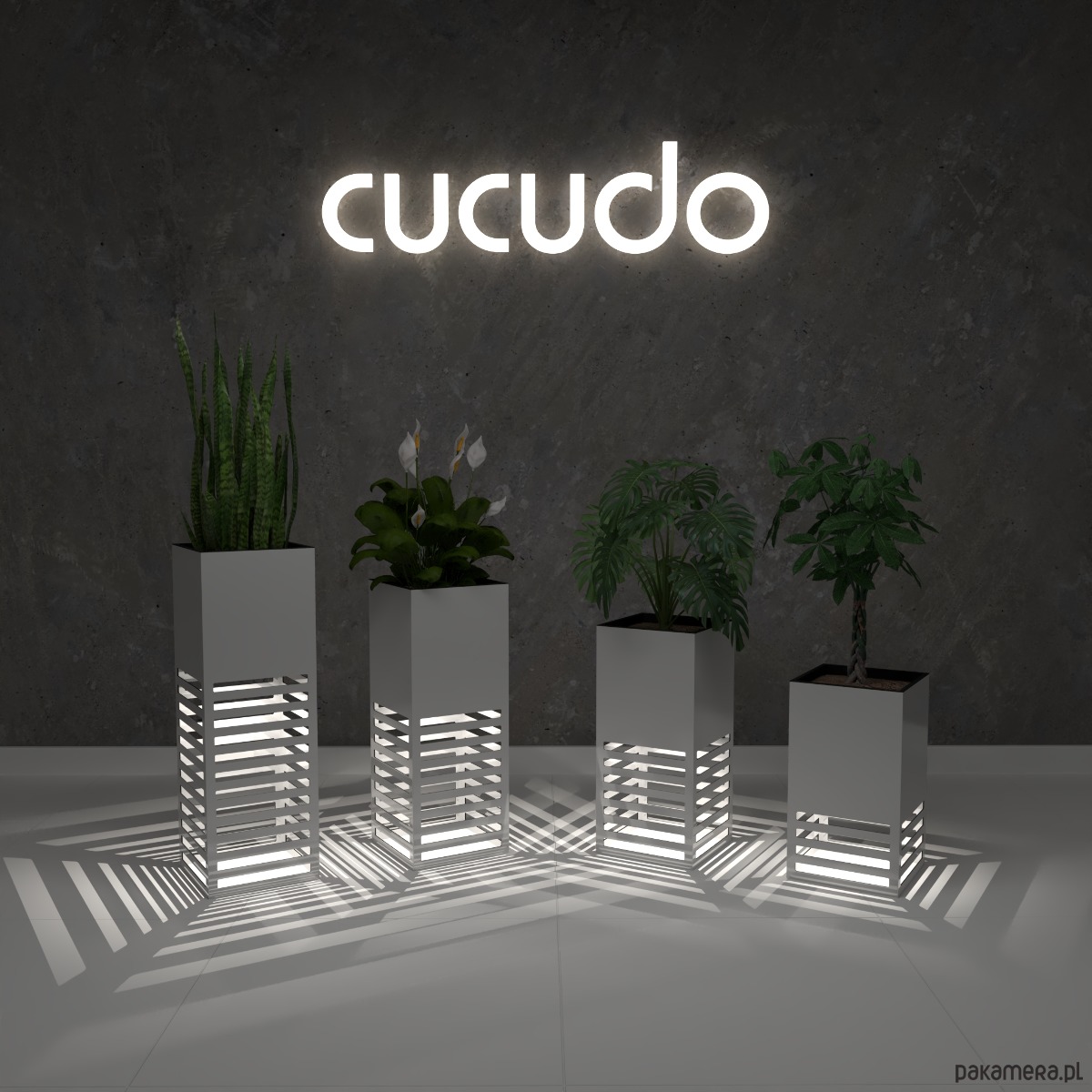 Aluminiowa donica kwietnik Azura 3 LED 3684485 - Pakamera.pl