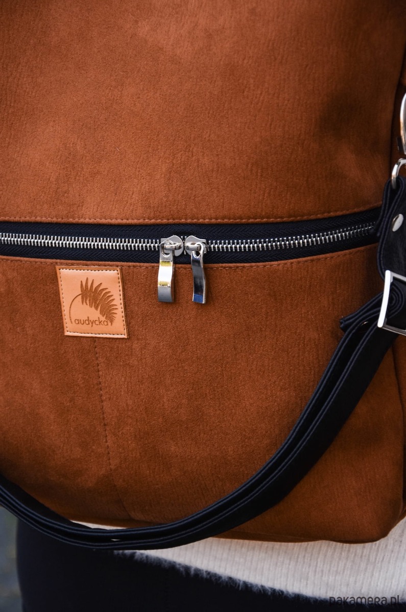 Plecak / torba 2 w 1 z nubuku rudy brąz 3680474 - Pakamera.pl