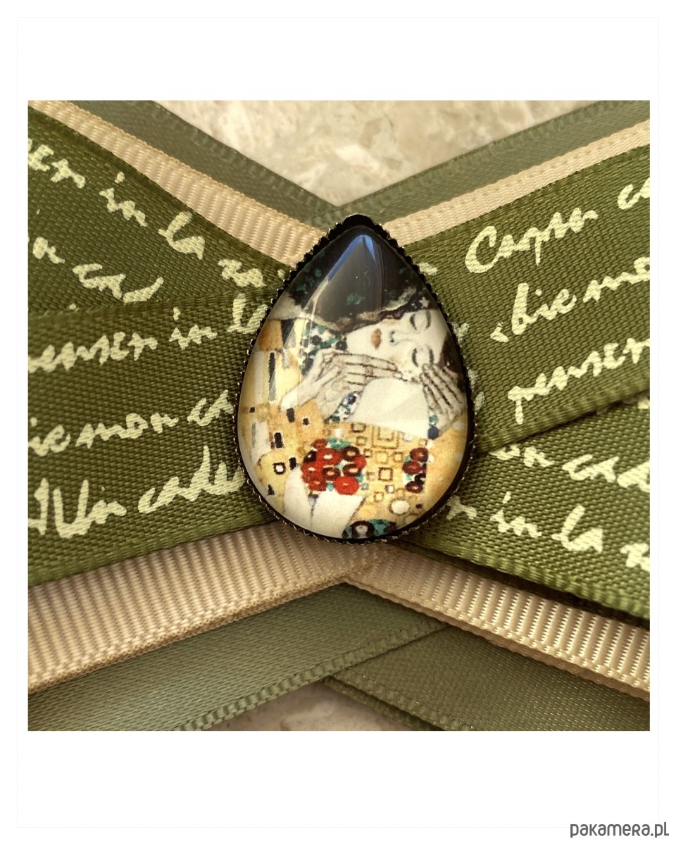 Brosza ART z Obrazem Pocałunek Klimt 3699019 - Pakamera.pl