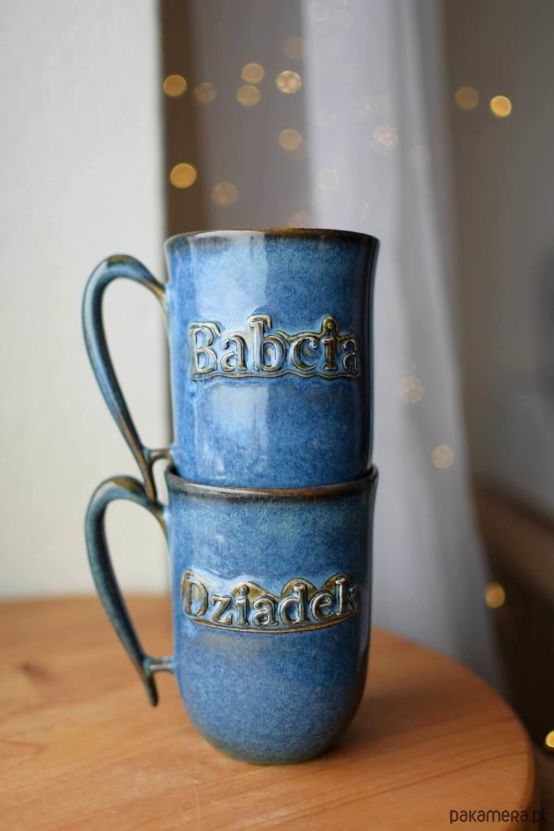 Kubek Morski dla Babci 300ml Napis 3D Niebieski Prezent na Dzień Babci - Pakamera.pl