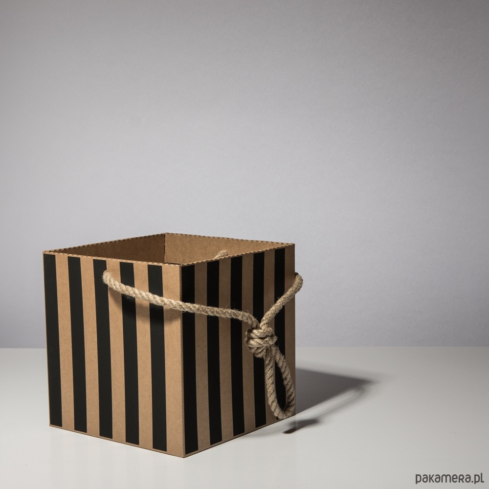 Bag Box Torba tekturowa 22x22x22 cm pasy czarne - Pakamera.pl