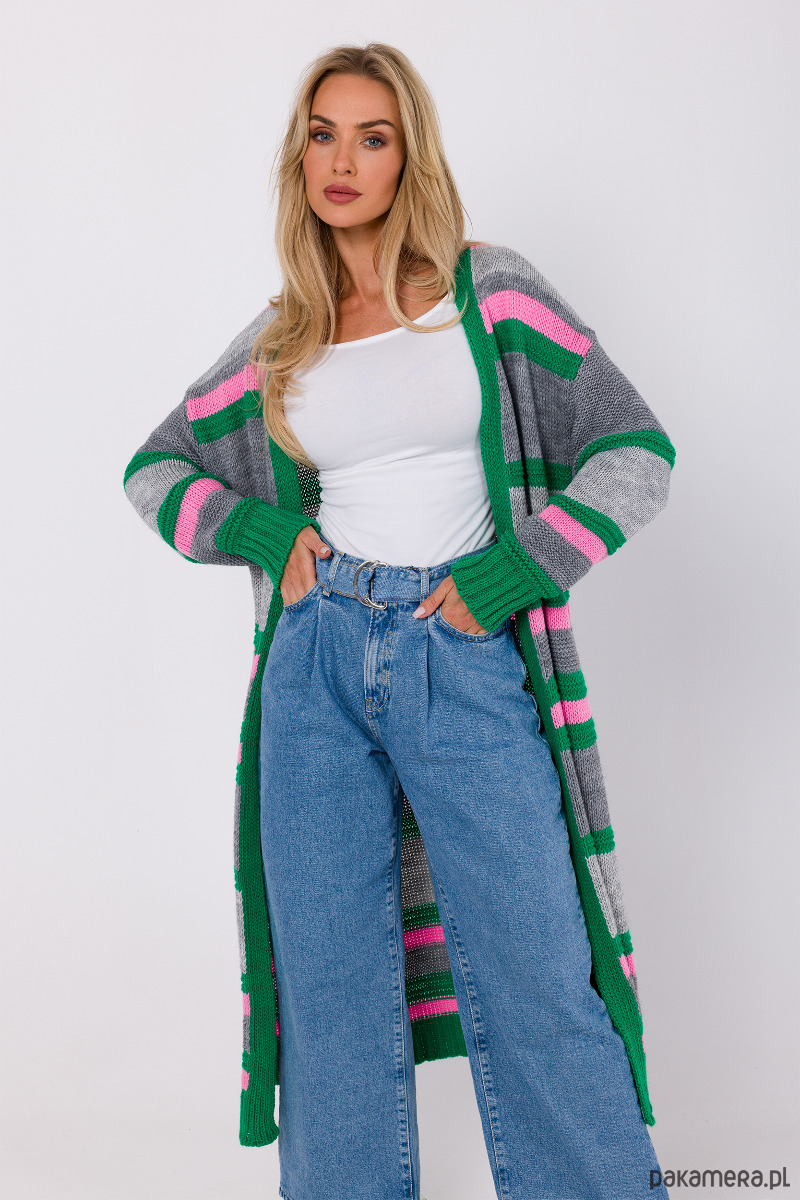 Kardigan w paski-model 1(M-774) - Pakamera.pl