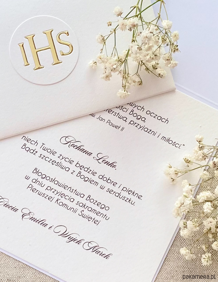 Kartka na komunię z pudełkiem i kopertą, LG 39C - Pakamera.pl