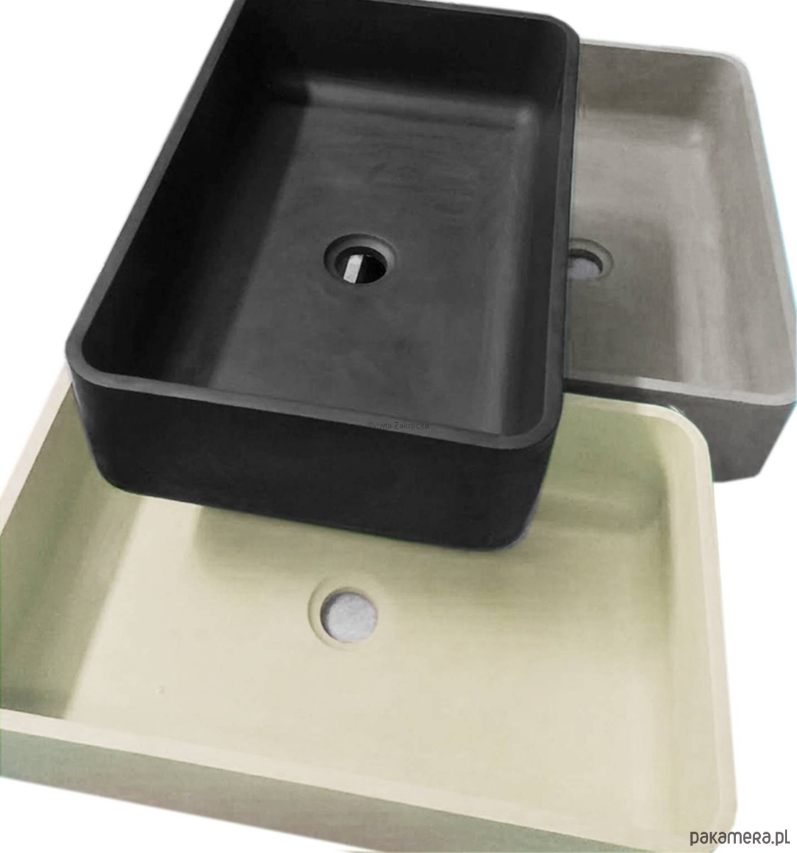 GELBA - Nablatowa umywalka kolorowa ozdobna z reliefem prostokątna ...