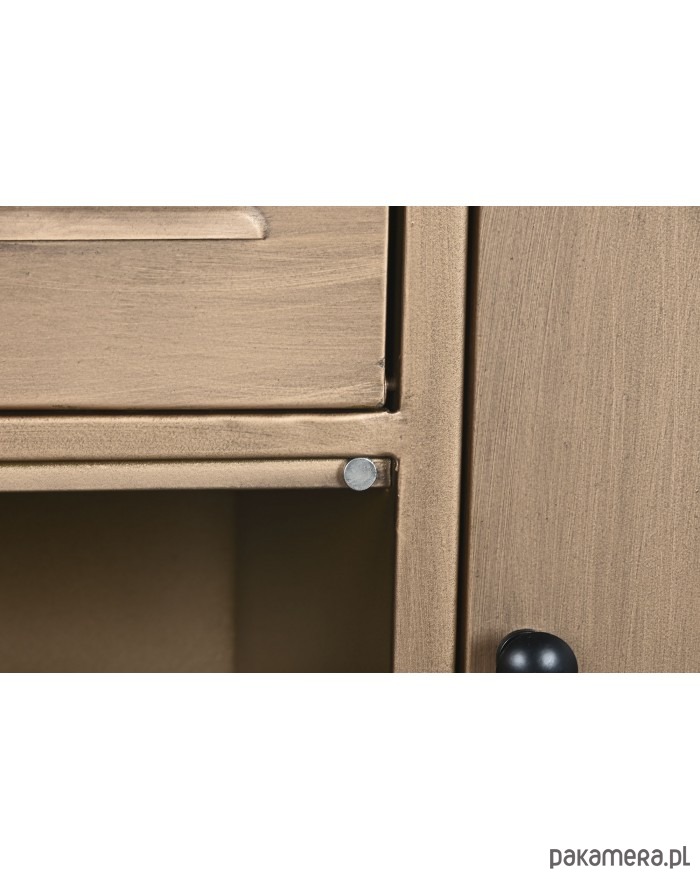 Komoda Metalowa Komoda Mosiężno Złota Loft 3681793 - Pakamera.pl