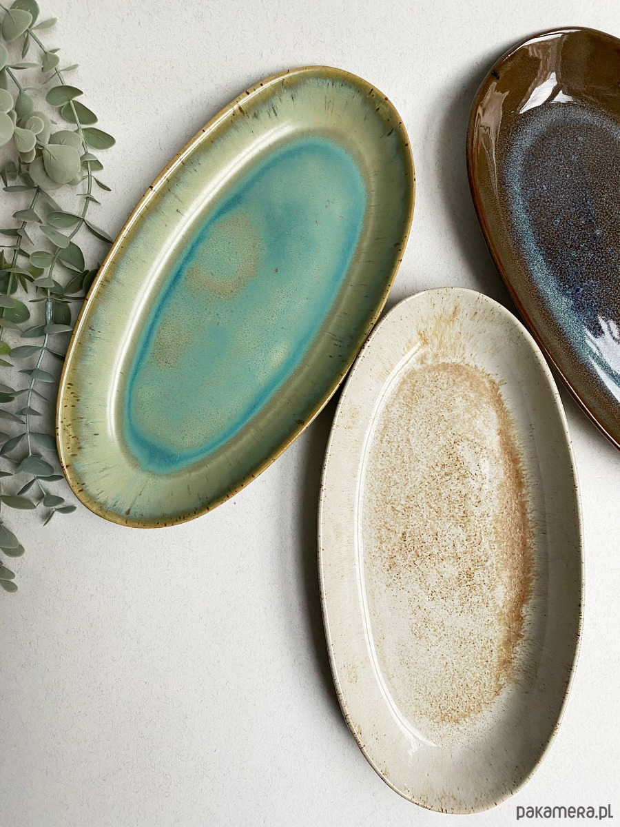 Turkusowa patera - biały królik ceramika - Pakamera.pl