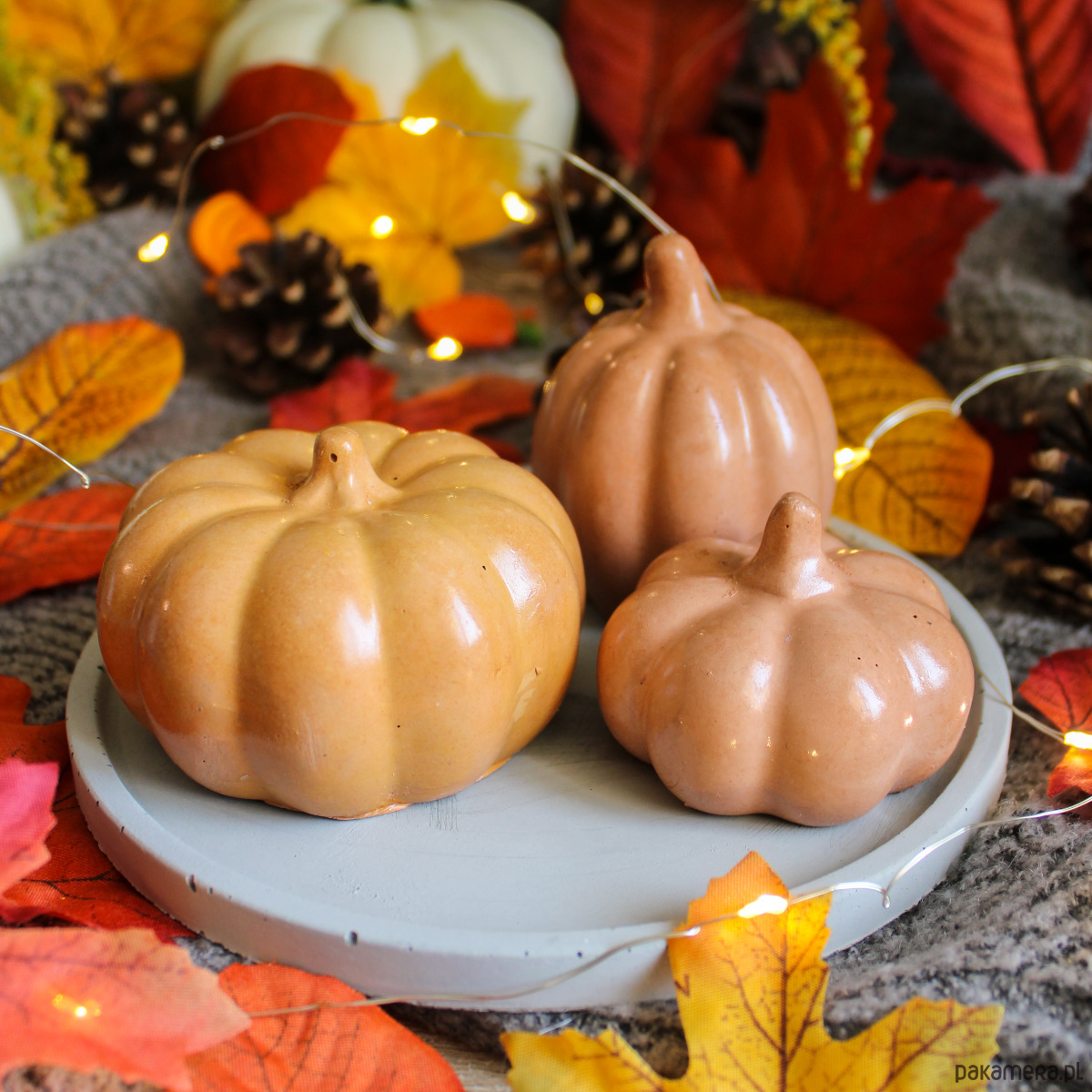 Zestaw betonowych dyń w 3 rozmiarach - Pakamera.pl