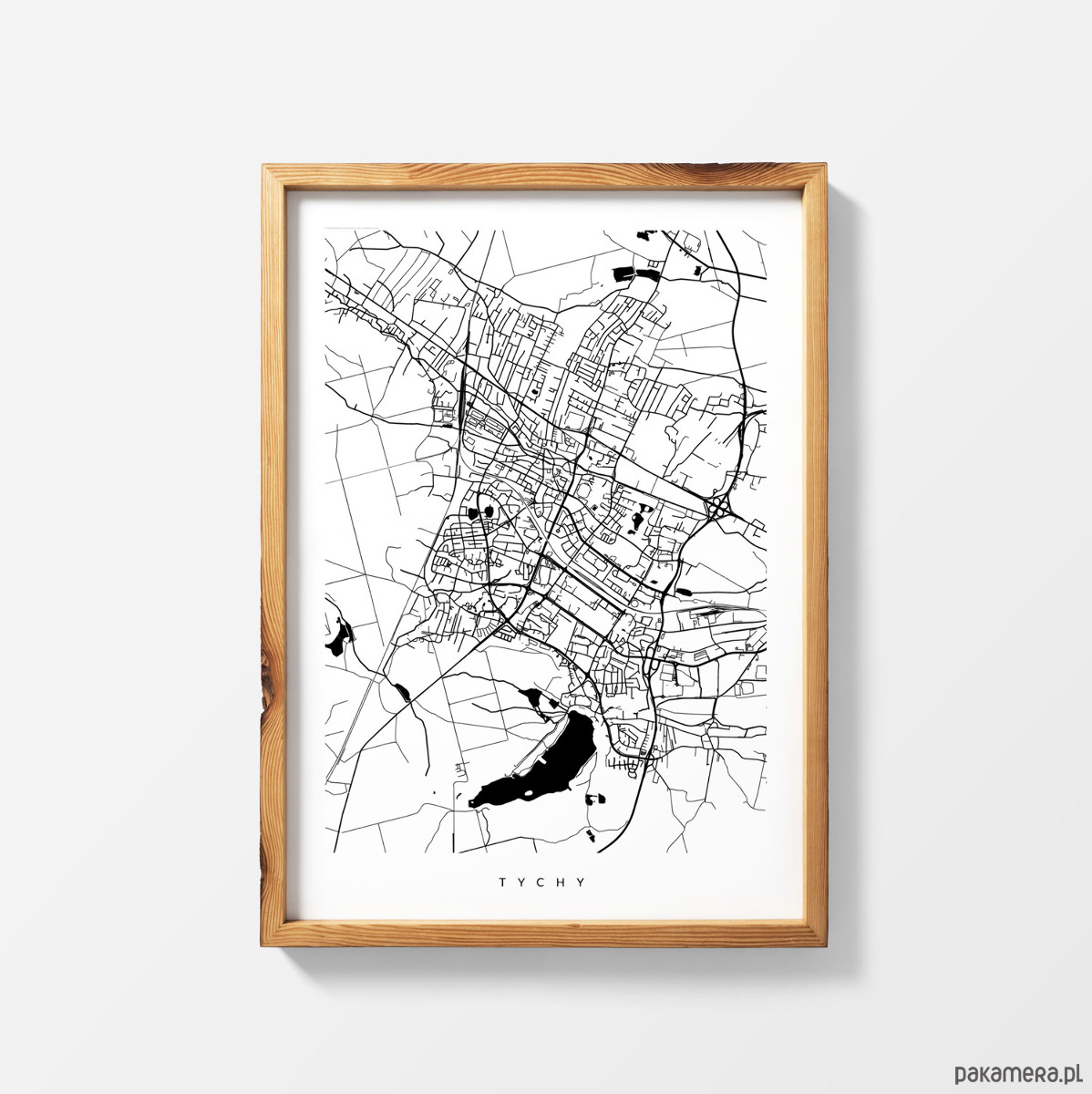 Tychy - mapa Tychów - plakat z mapą - Pakamera.pl