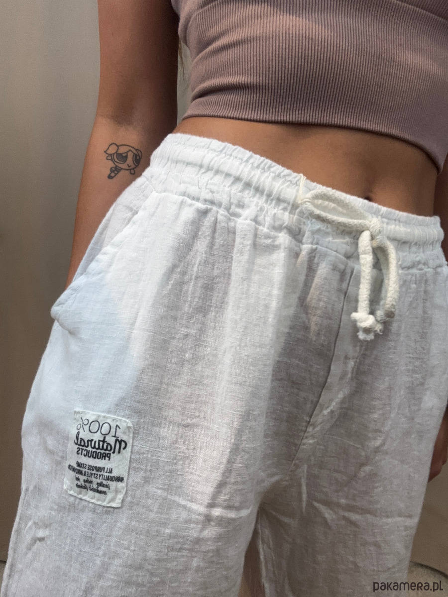 Lniane spodnie Bianco 4060900 - Pakamera.pl