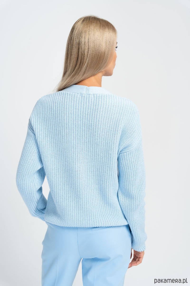 Niebieski kardigan zapinany na guziki - Pakamera.pl