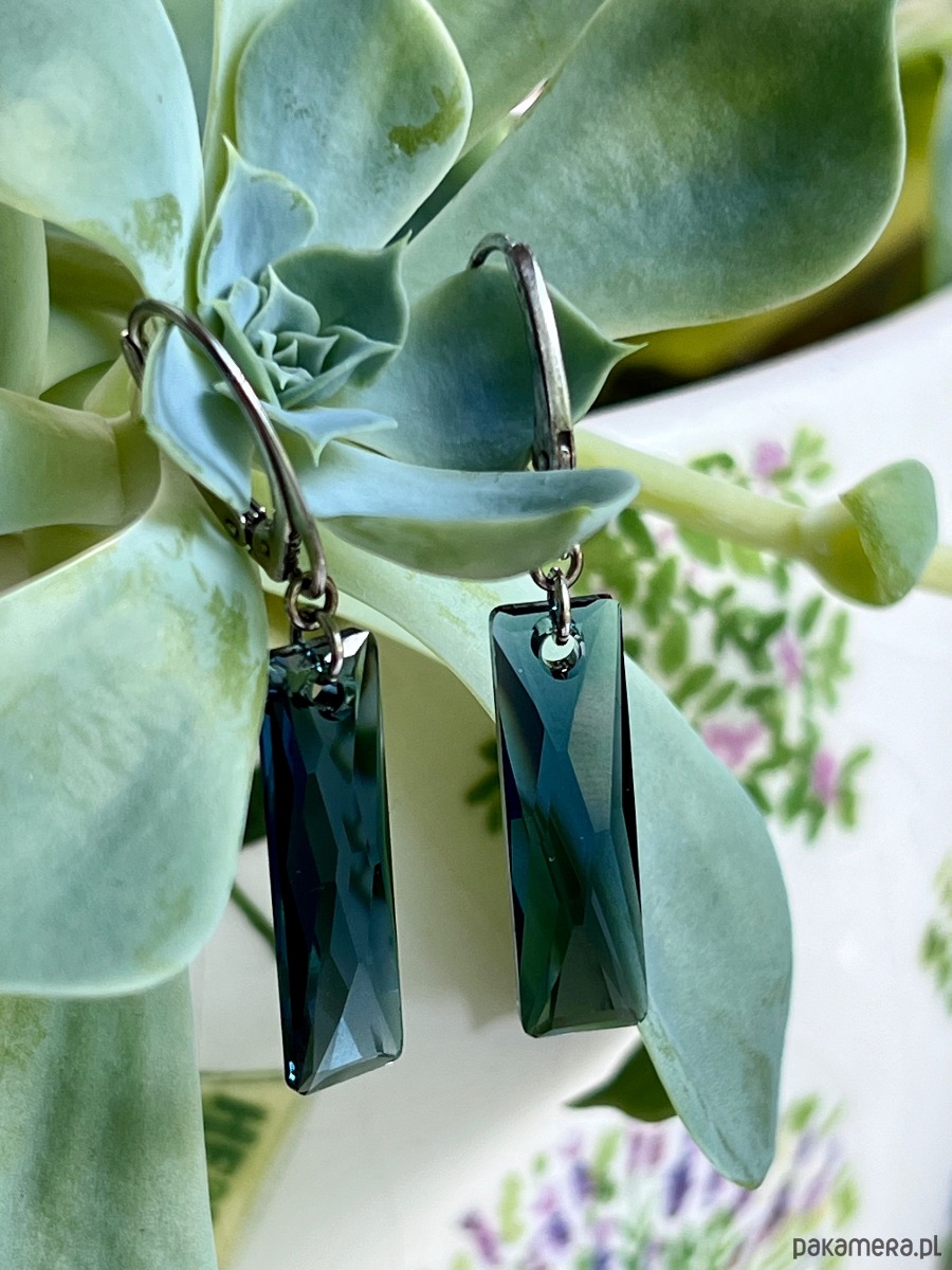 Cudeńko- kolczyki srebrne z niebieskimi cyrkoniami svarowskiego-certyfikat - Pakamera.pl