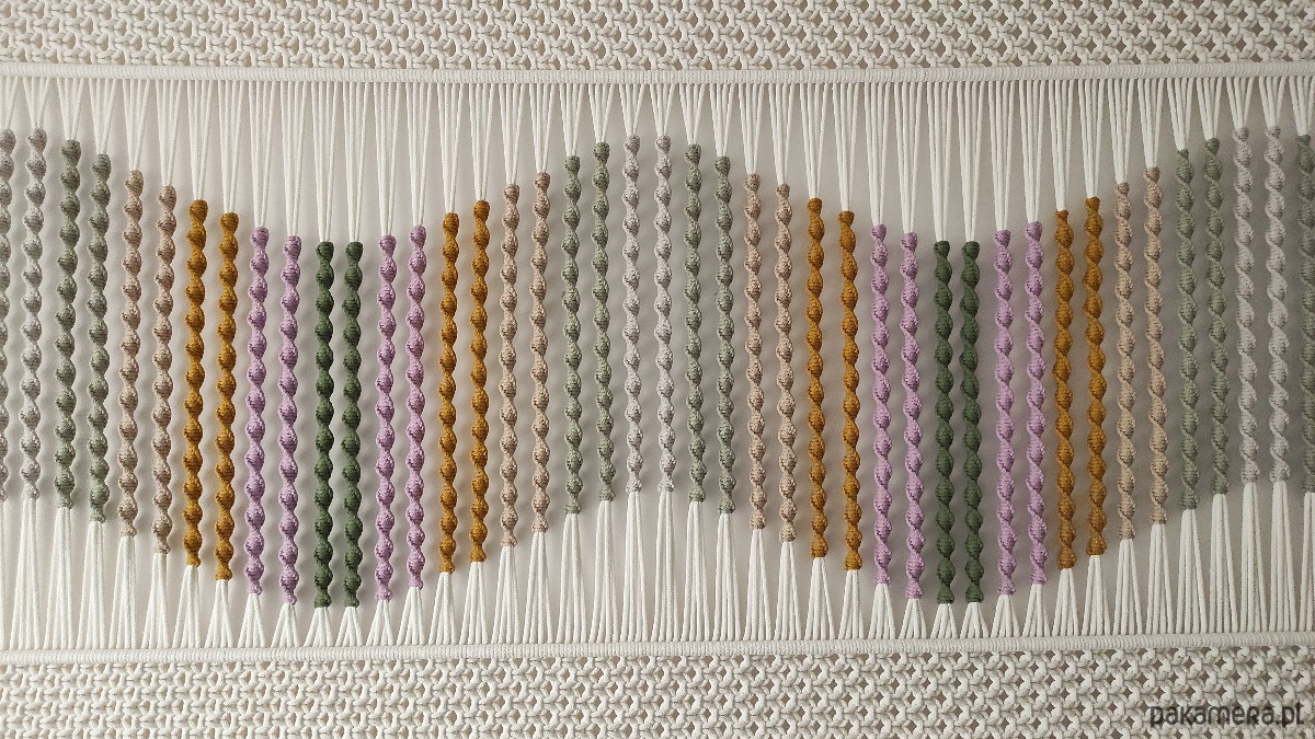 Duża makrama na ścianę gobelin dekoracja ścienna SEASIDE DUNES kolorowa ...