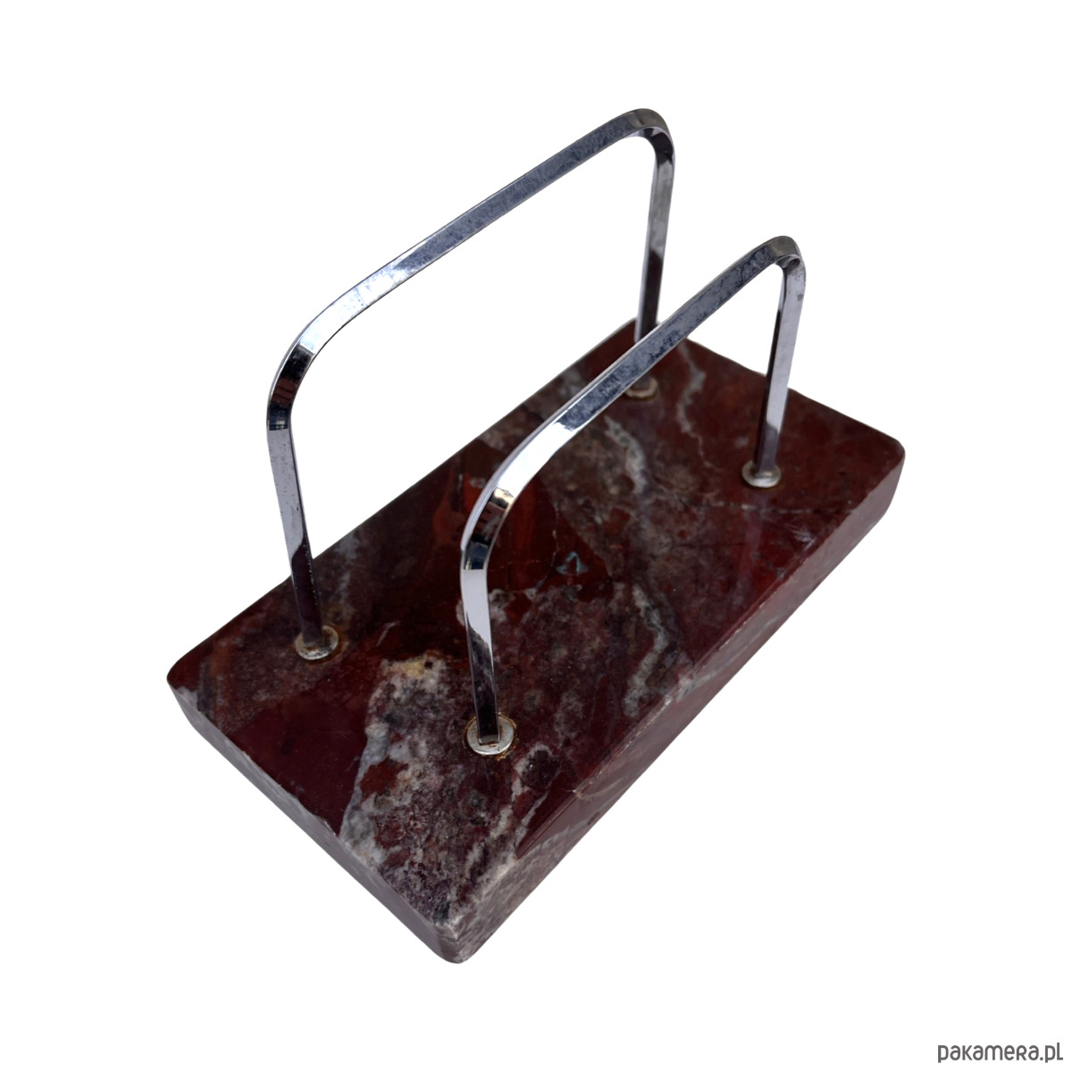 Listownik stojak na listy art deco Polska, lata 30. marmur chrom ...