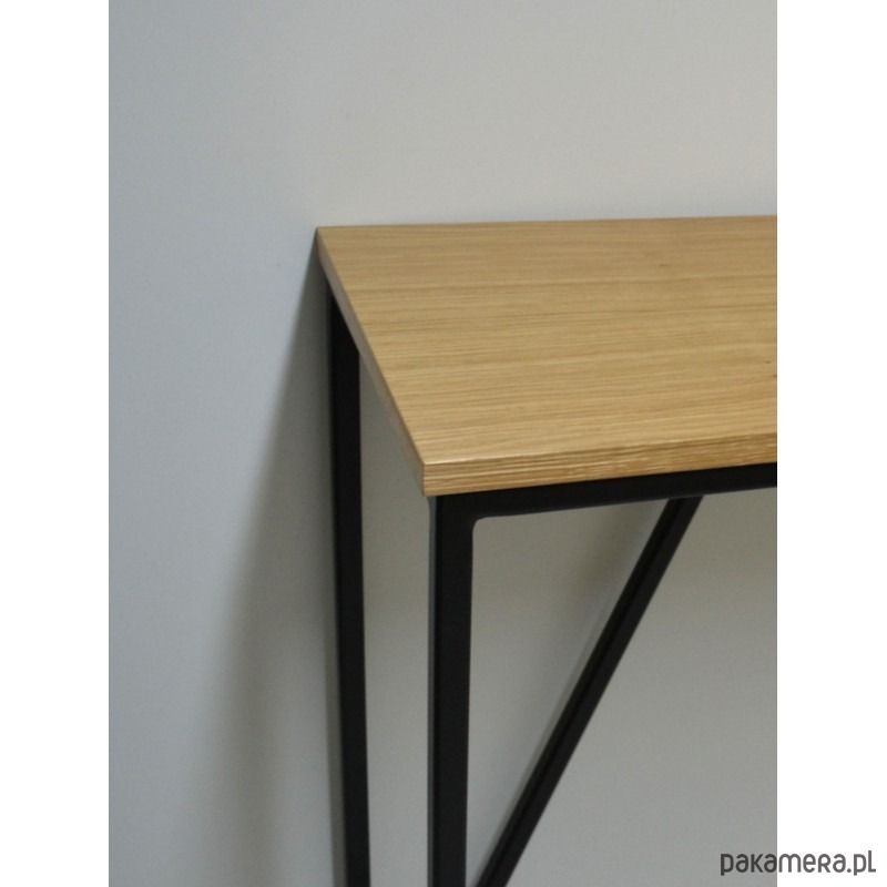 NESSY - konsola z dębowym blatem, wąska konsola, toaletka, komoda ...