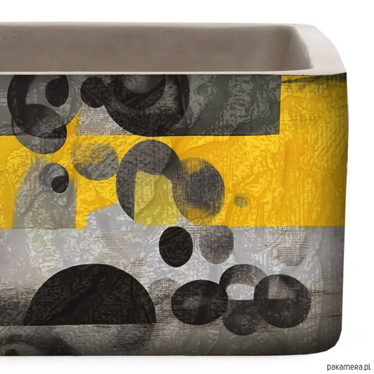 GELBA - Nablatowa umywalka kolorowa ozdobna z reliefem prostokątna ...