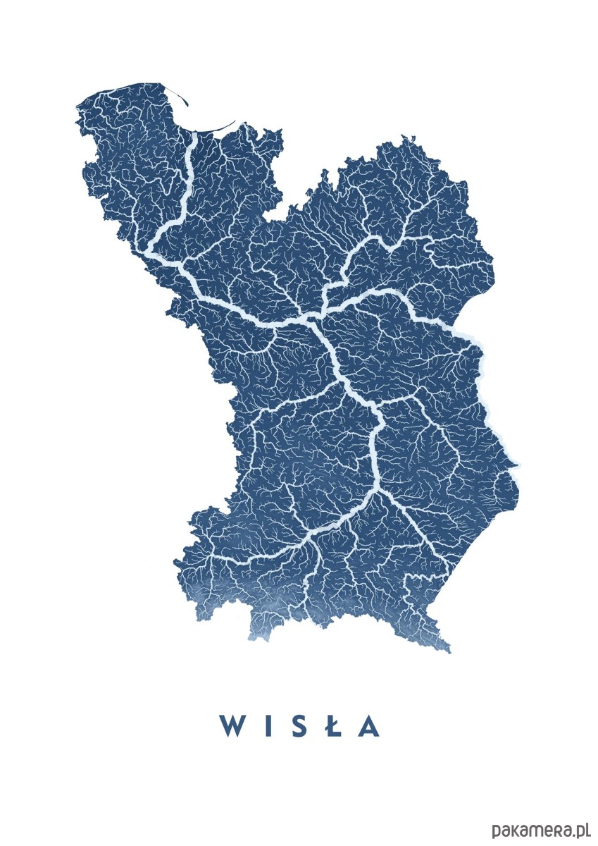 Plakat Wisła - maps by P - Pakamera.pl