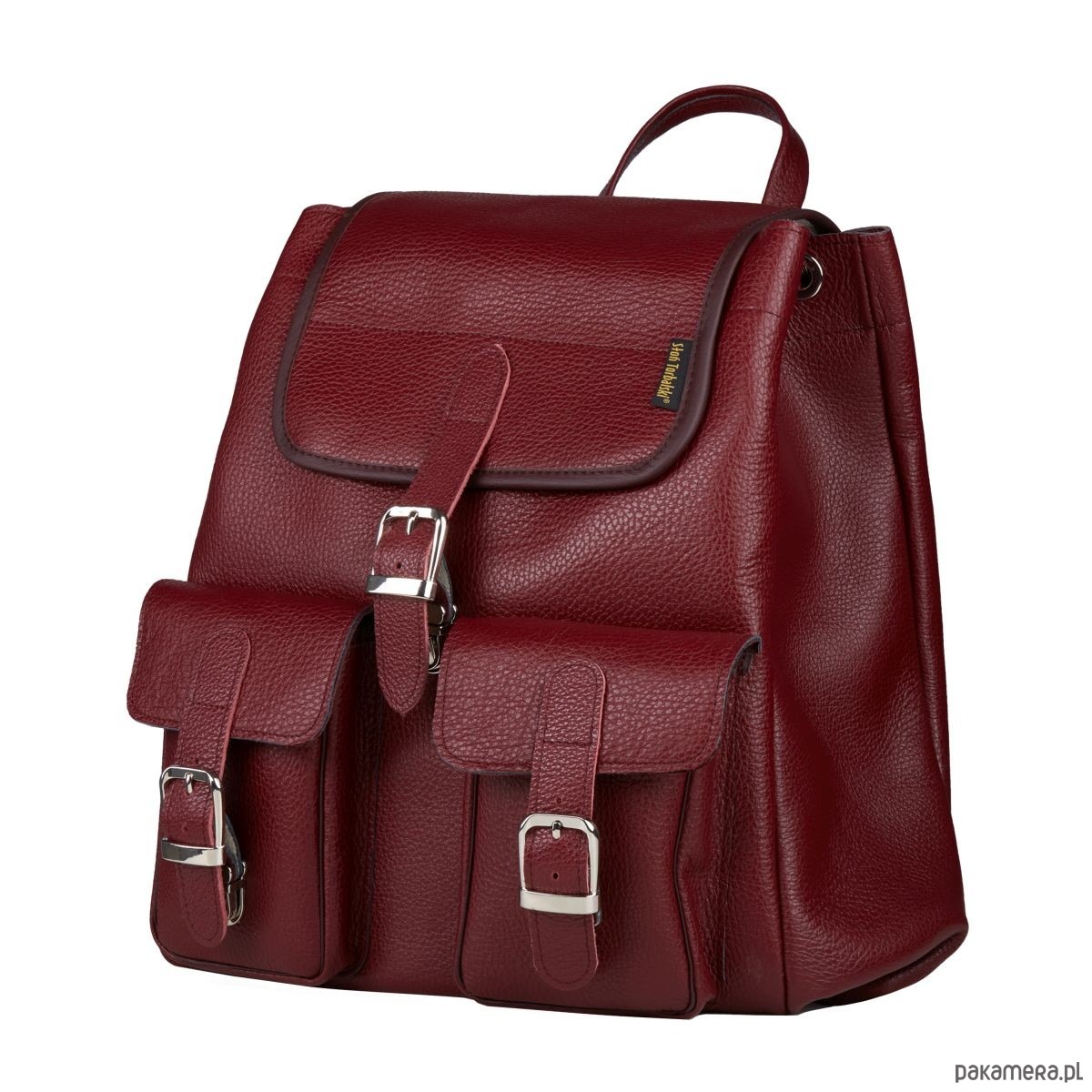 Bordowy plecak skórzany - Pakamera.pl
