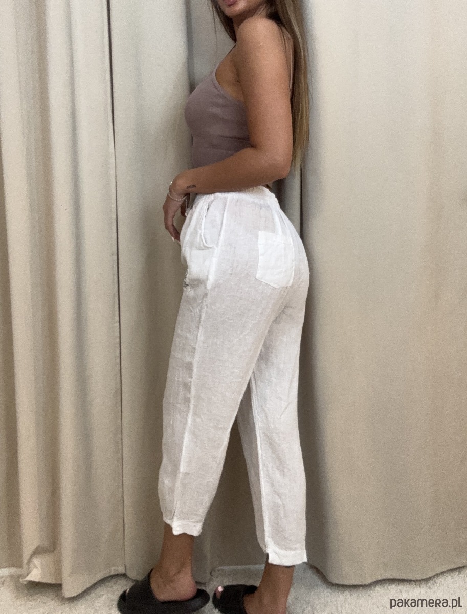 Lniane spodnie Bianco 4060900 - Pakamera.pl