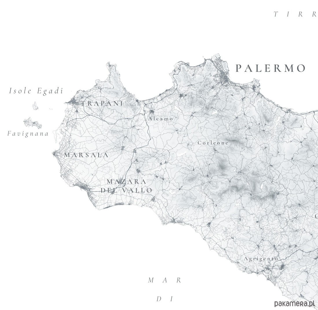 SYCYLIA Włochy plakat mapa - Pakamera.pl