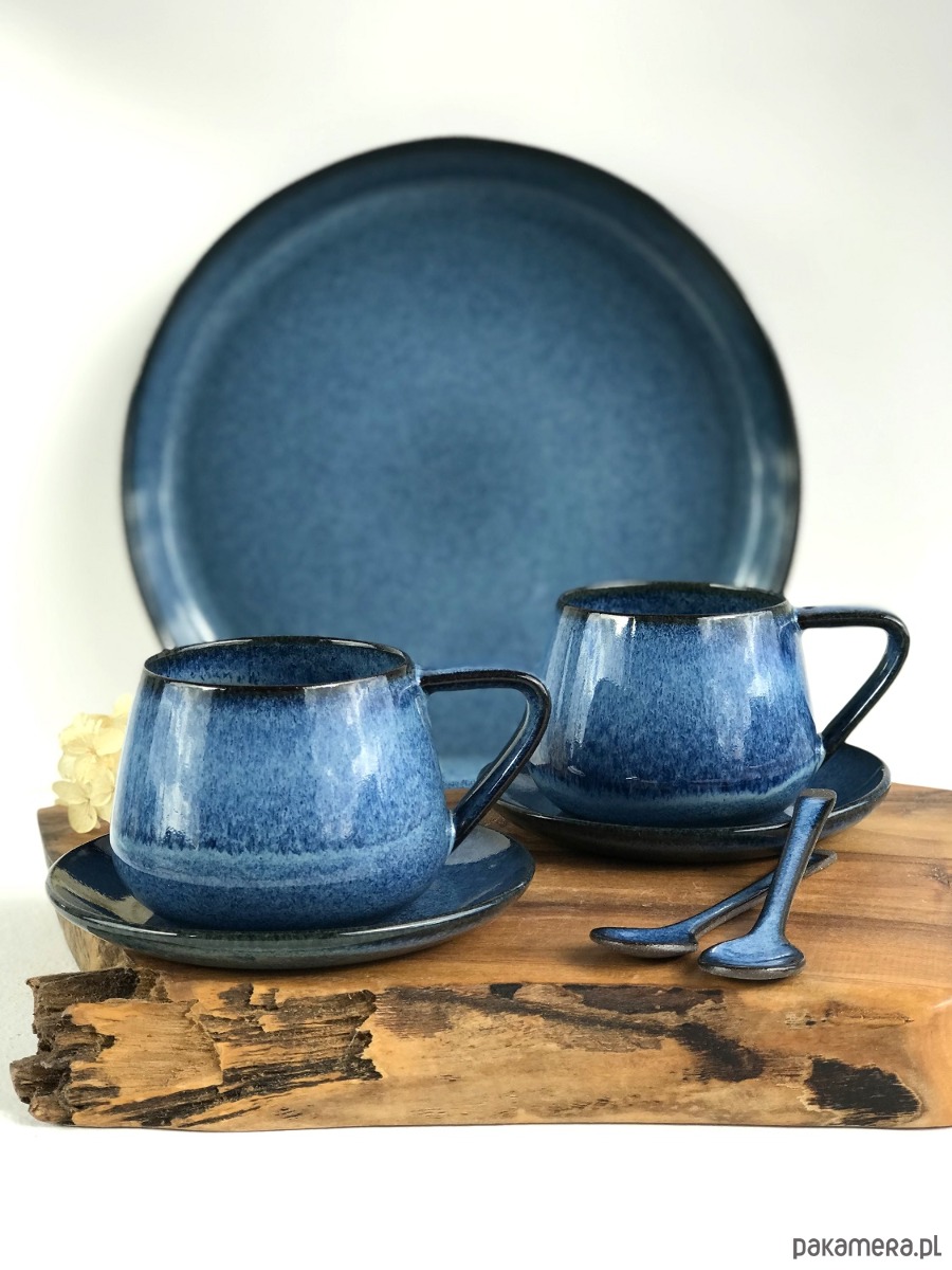 Patera ceramiczna / filiżanka niebieska 2 szt / zestaw dla dwojga - Pakamera.pl