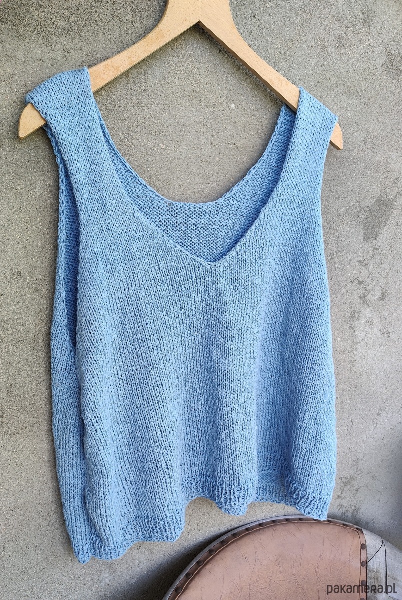 Lniana topka błękitna - Pakamera.pl