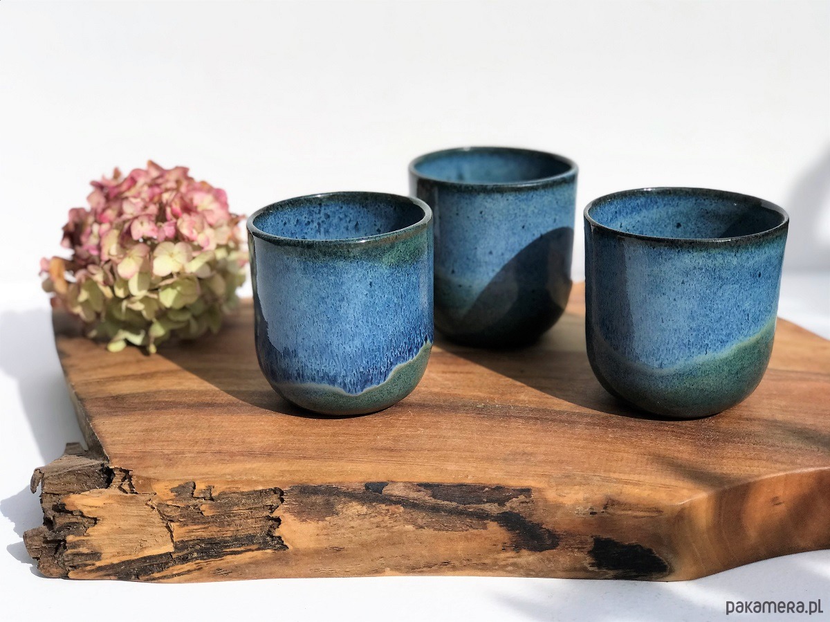 Kubek ceramiczny bez uszka, czarka - Borówka 3260088 - Pakamera.pl