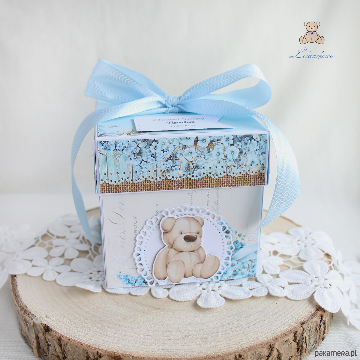 Exploding box na chrzest roczek "Lion" GOTOWY - Pakamera.pl